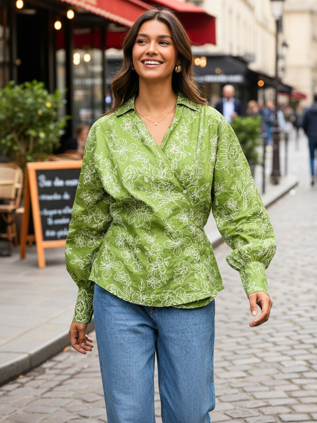 Balloon Sleeves Pure Cotton Shirt